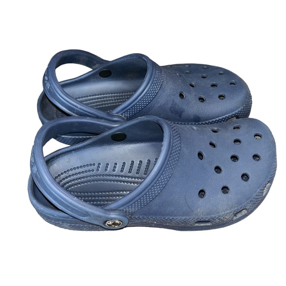 CROCS | Shoes | Crocs Youth Navy Blue Clogs Slideon Shoes Size J4 ...